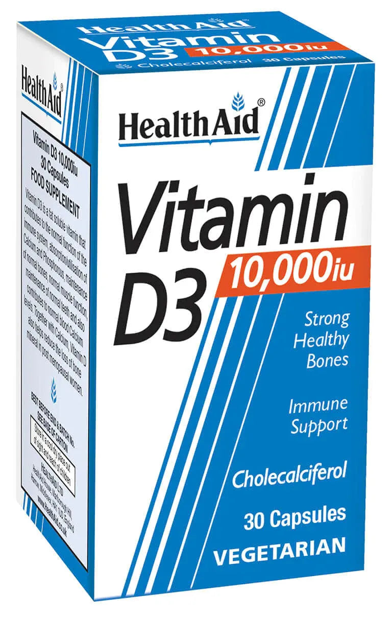 Health Aid Vitamin D3 10,000 IU 30 Cap – PharmaCare Online